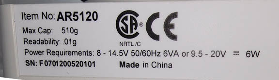 Ohaus AR5120 Adventurer Toploading Balance (510g x 0.01g) (Pre-owned) – LEI Sales