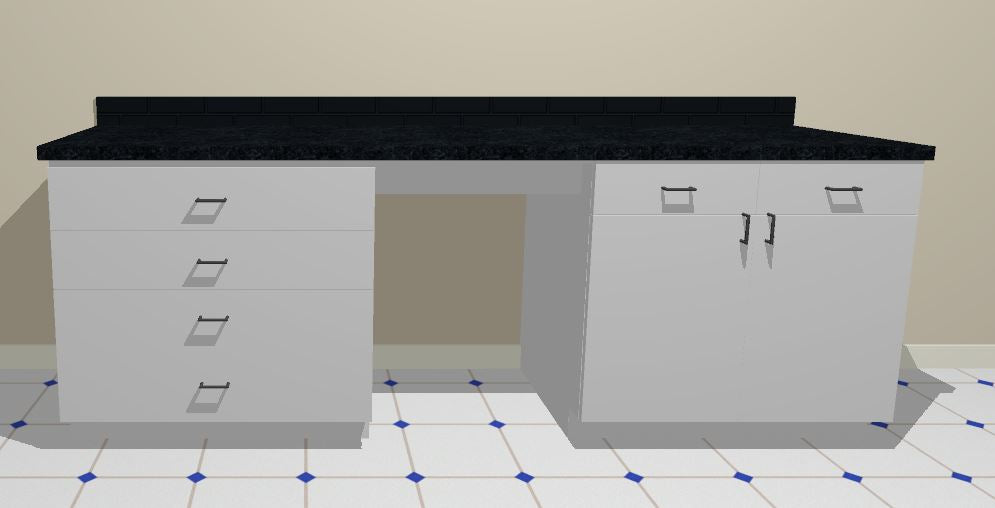 Metal Casework: 8 foot long standing height wall section with kneehole ...