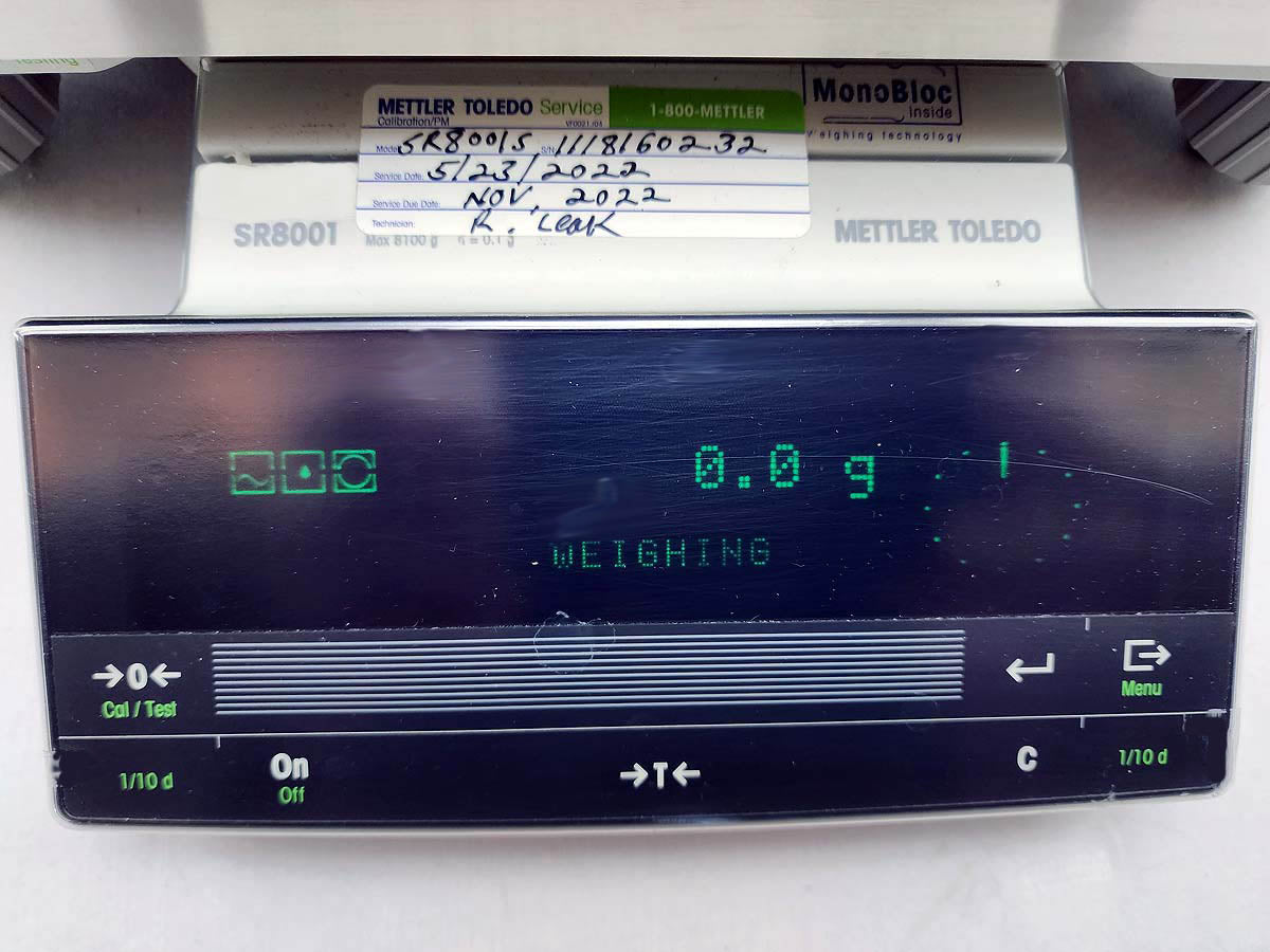 Mettler Toledo SR8001 High Capacity balance (8kg x 0.1g) – LEI Sales