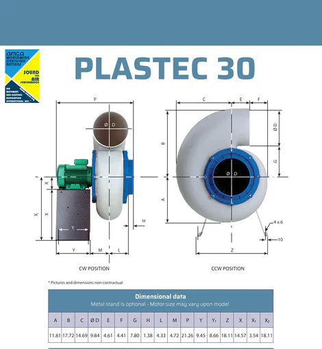 Plastec 30-8 New Exhaust Blower for 8-Ft Fume Hood – LEI Sales